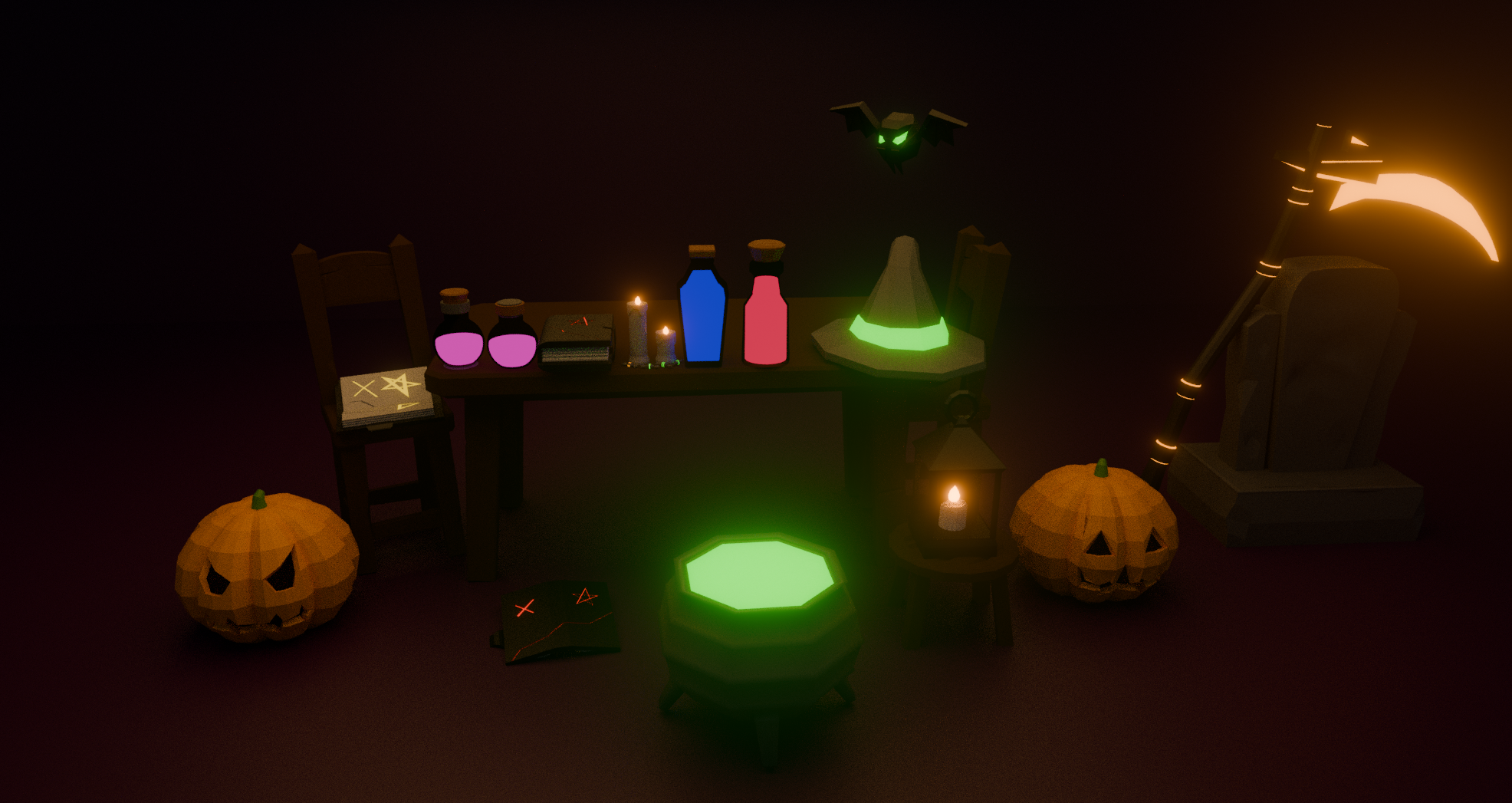 Stylized Halloween 3D Asset Pack – Low Poly + Game Ready by TwinDusk
