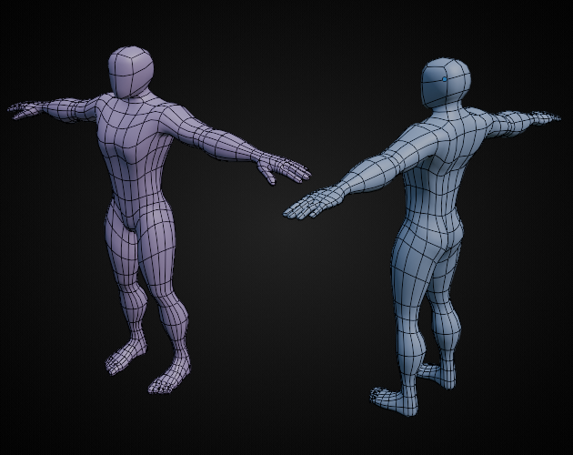 Clean Male Base Mesh (T-Pose) - Optimized Topology by Zero