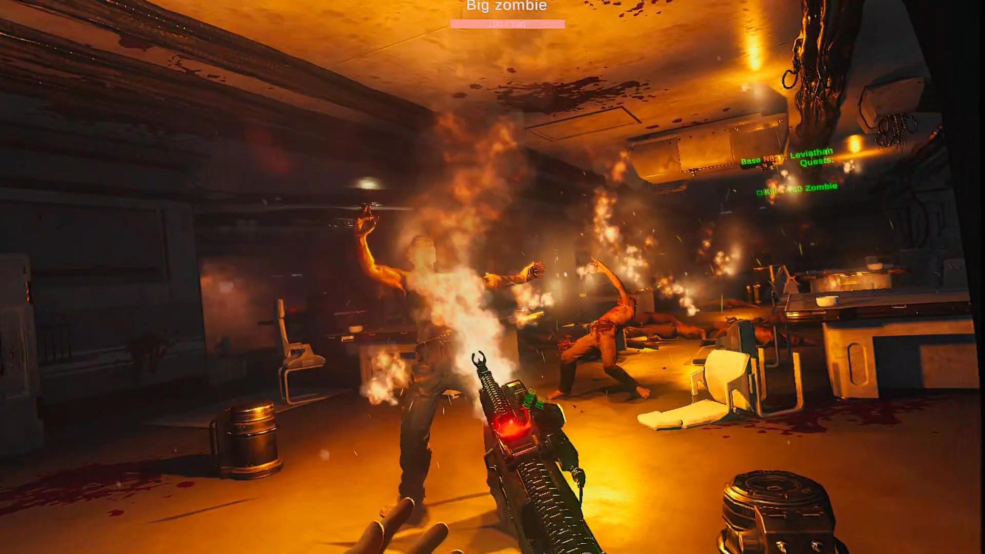 Slaughterhouse in the dining hall in the VR game Xenolocus. - itch.io