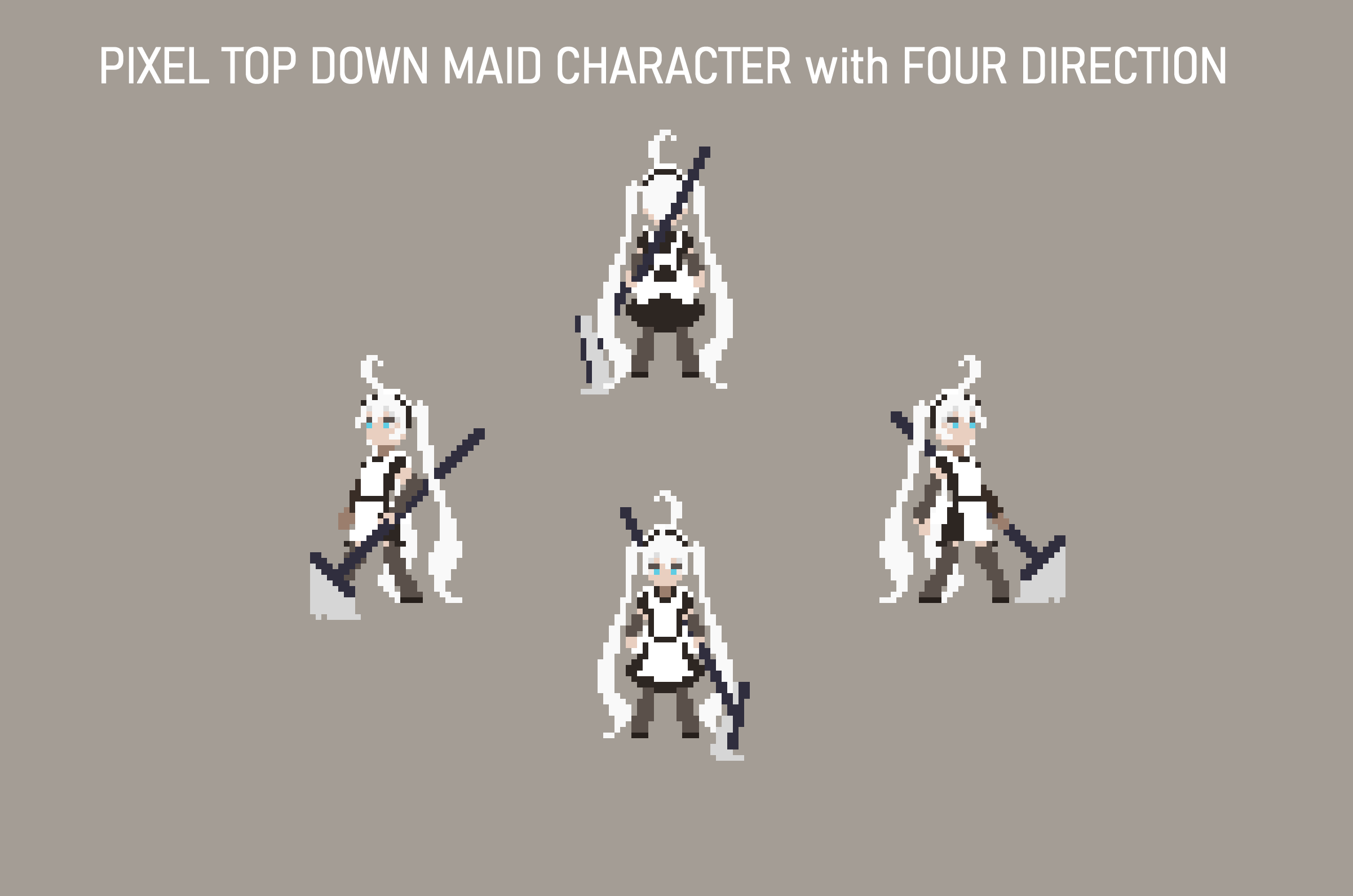 Pixel Top-Down Maid Character by TT666_ayaya