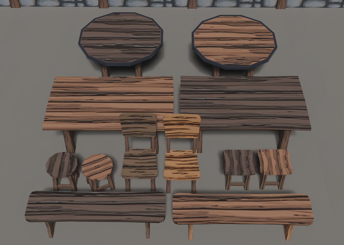 Medieval Props - Minipack 2 (Furniture) by TypeTree Studio