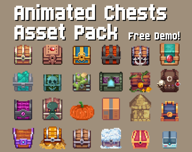 Pixel Animated Chests - Asset Pack [32x32] Free Demo by Cmski
