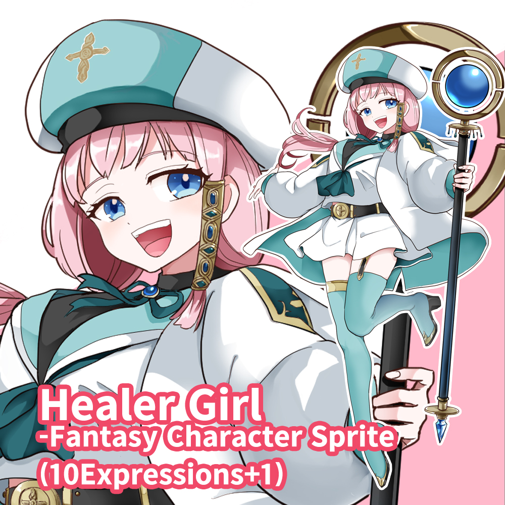 Healer Girl-Fantasy Character Sprite (10expressions) by kei02 Studio