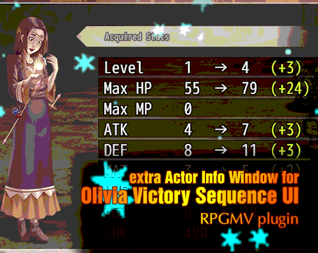Olivia Victory UI's addon _ Extra Actor Info window| Rpgmaker Plugin by ...