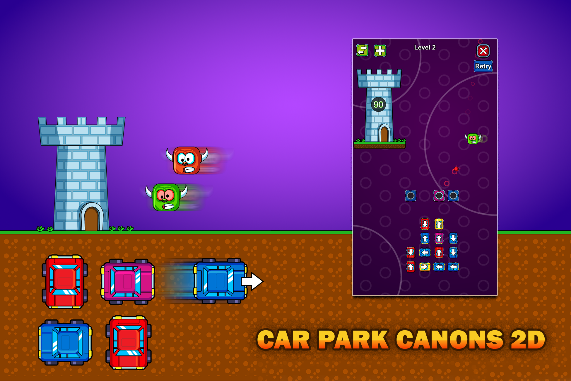 Car Park Cannon 2D - Free Unity Game Template by Black Rose Developers