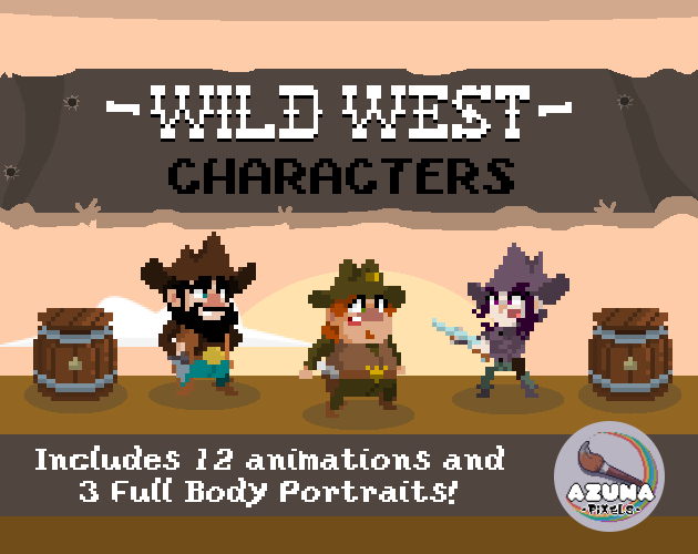 Wild West Characters by Azuna Pixels