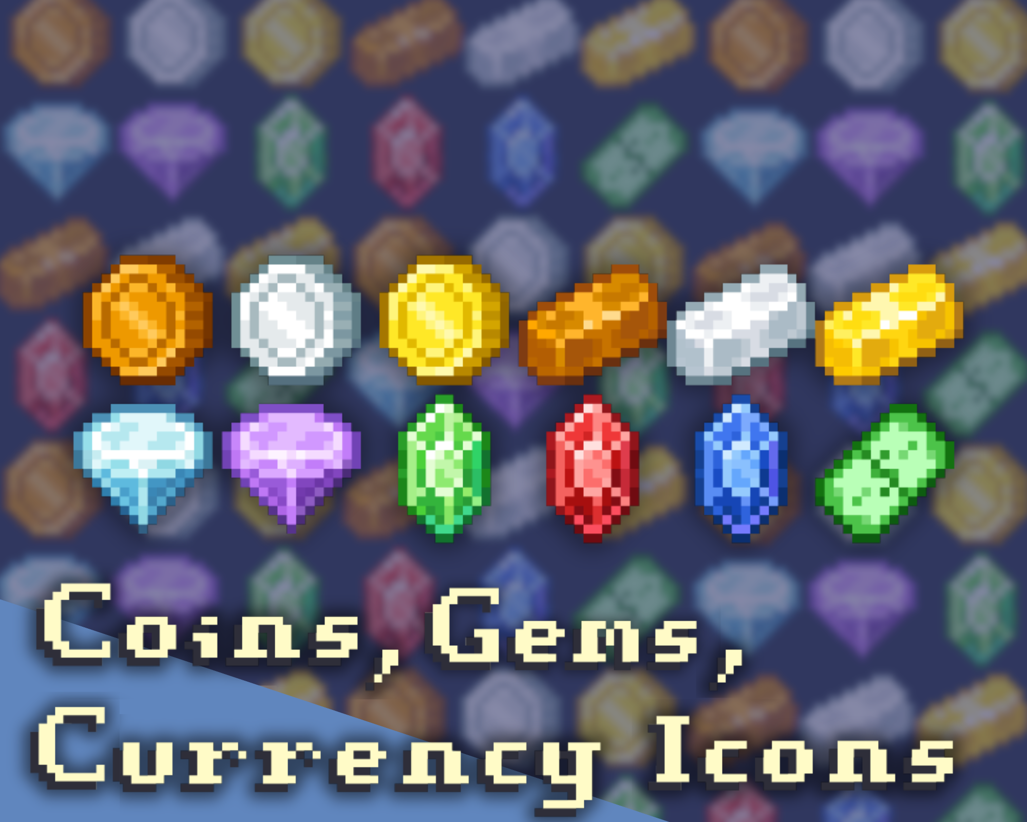 Coins, Gems, Currency Icons by Frenchpixelle