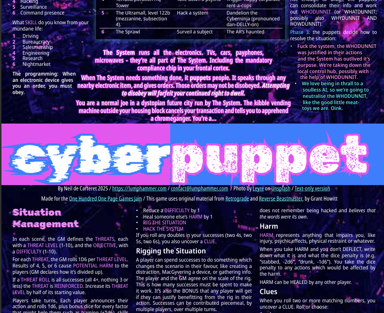 Cyberpuppet by Neil de Carteret (Lumphammer)