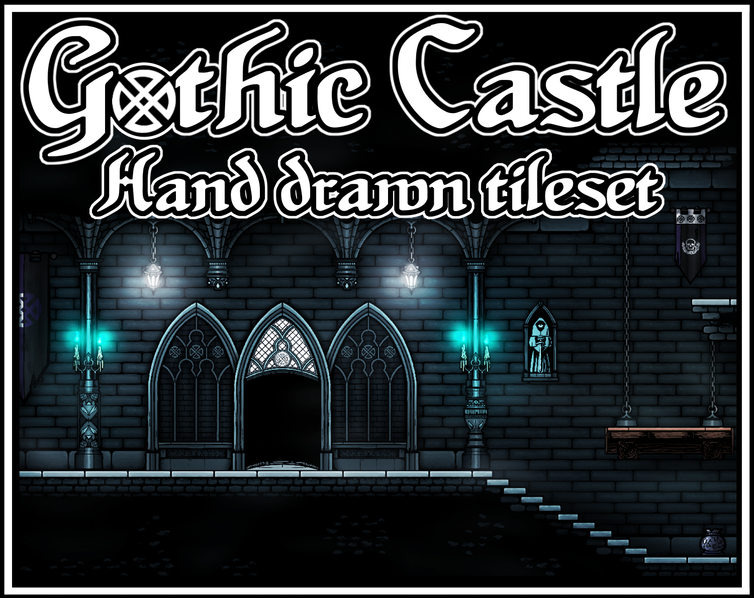 Gothic Castle - Hand Drawn Tileset by Vitalian