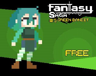 [Free] Fantasy Saga #5 - 2D Pixel Art Character - Green Bandit by ApyrYon