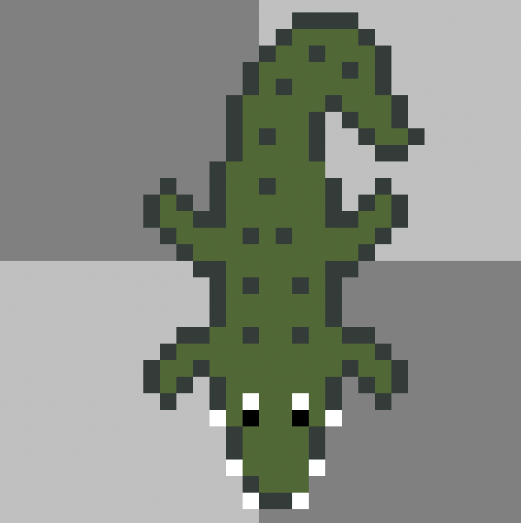 2D Pixel Alligator Sprite Sheet by lollipopak