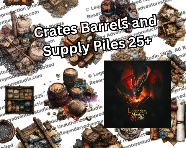 Crates Barrels and Supply Piles Bundle by Legendary Adventure Studio