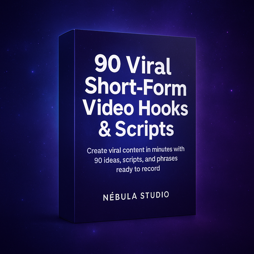 90 Viral Short-Form Video Hooks & Scripts by Nebula Studio Digital