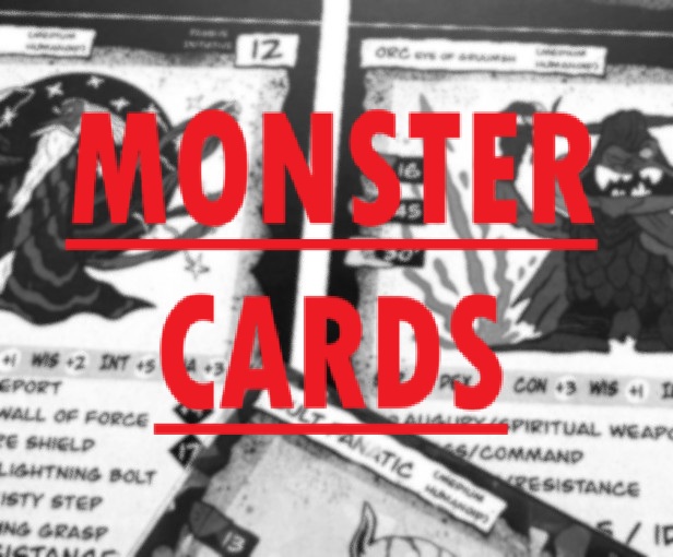 Monster Combat Cards by Dungeon Dabbler