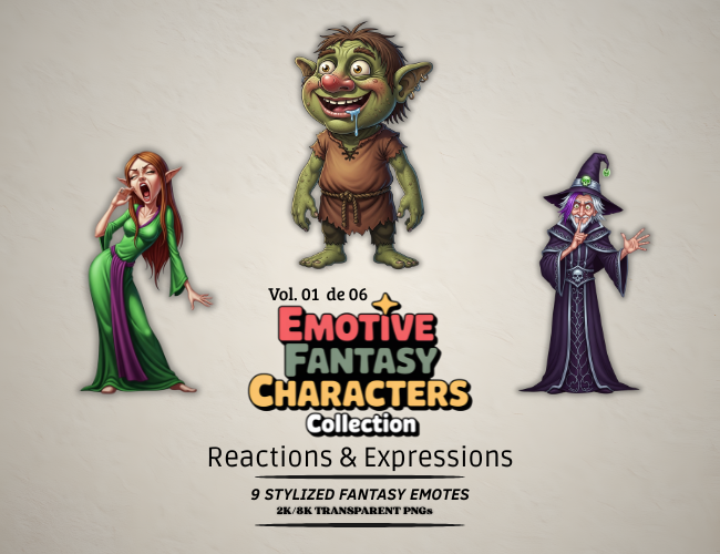 Three emotions, one collection - EMOTIVE FANTASY CHARACTERS — Vol. 01 ...