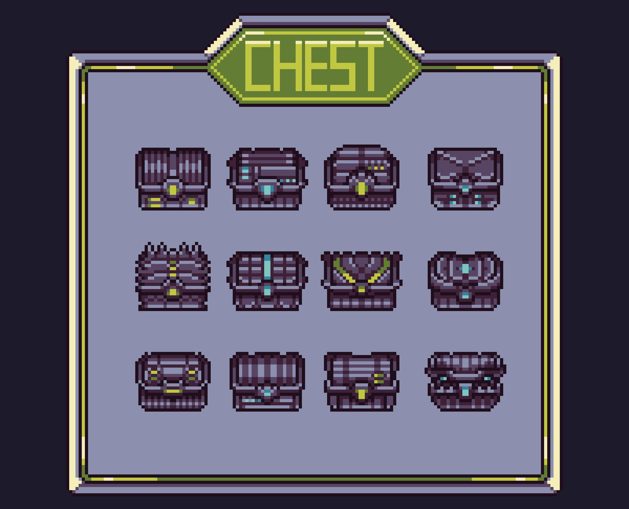 Futuristic Metal Chest Pack – 12 Pixel Art Assets by Pixel Explosive