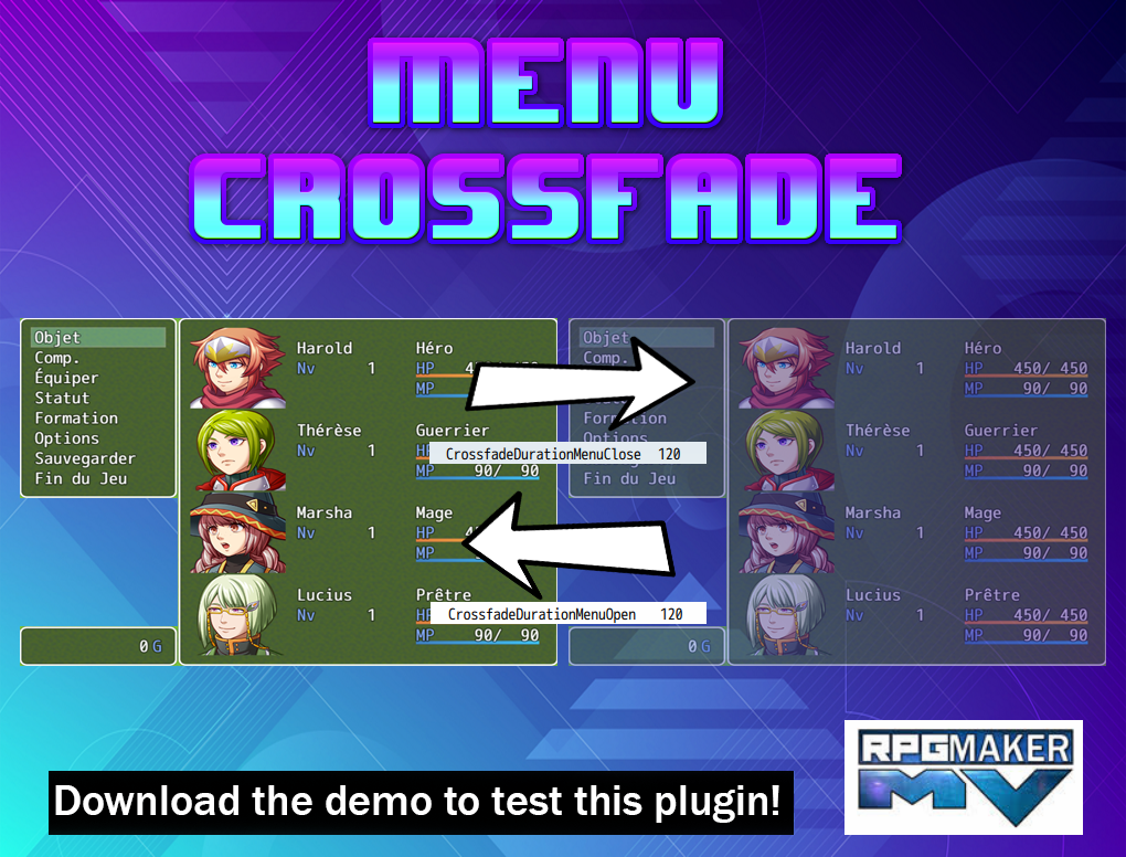 Menu Crossfade Plugin RPG Maker MV by EroiK StyLeR