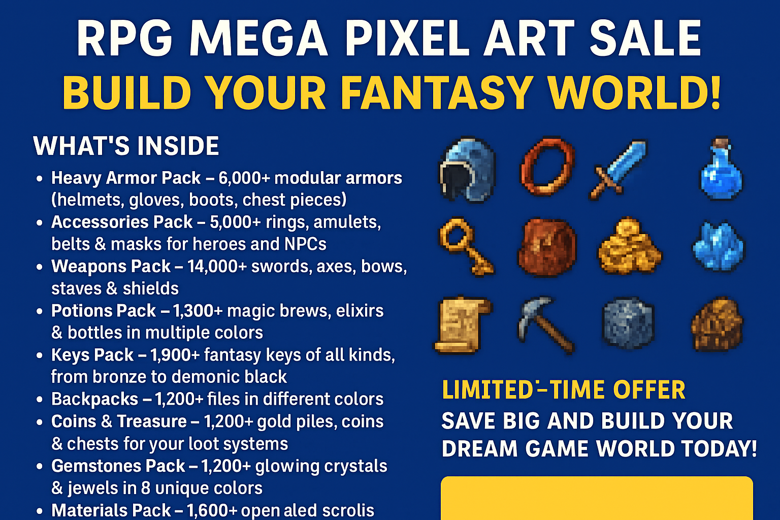 RPG Mega Pixel Art Sale – 34,600+ Game Assets for Your Fantasy World ...