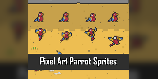 2D Pixel Art Parrot Sprites by Elthen's Pixel Art Shop