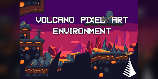 Volcano Pixel Art Environment by BlackSpire Studio