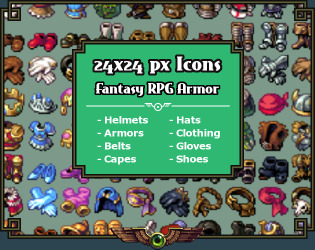 Pixel Fantasy RPG Icons Equipment 24×24 by Thomas Feichtmeir "Cyangmou"