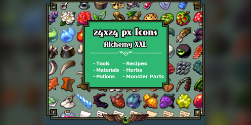 Pixel Fantasy RPG Icons Alchemy 24×24 by Thomas Feichtmeir "Cyangmou"