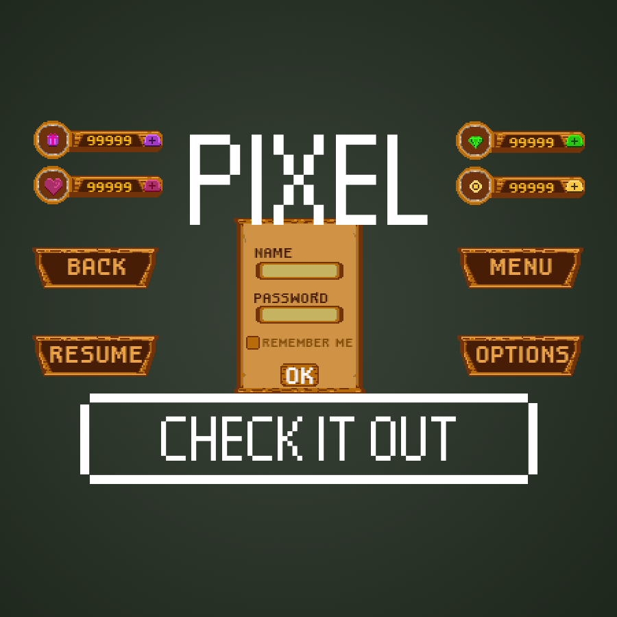 Wooden Pixel UI by NYKNCK