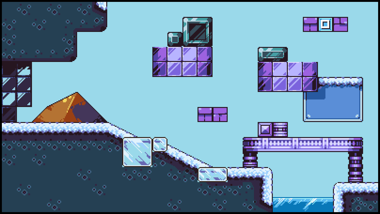 Colourful Platformer - Ice Tileset by Matwek