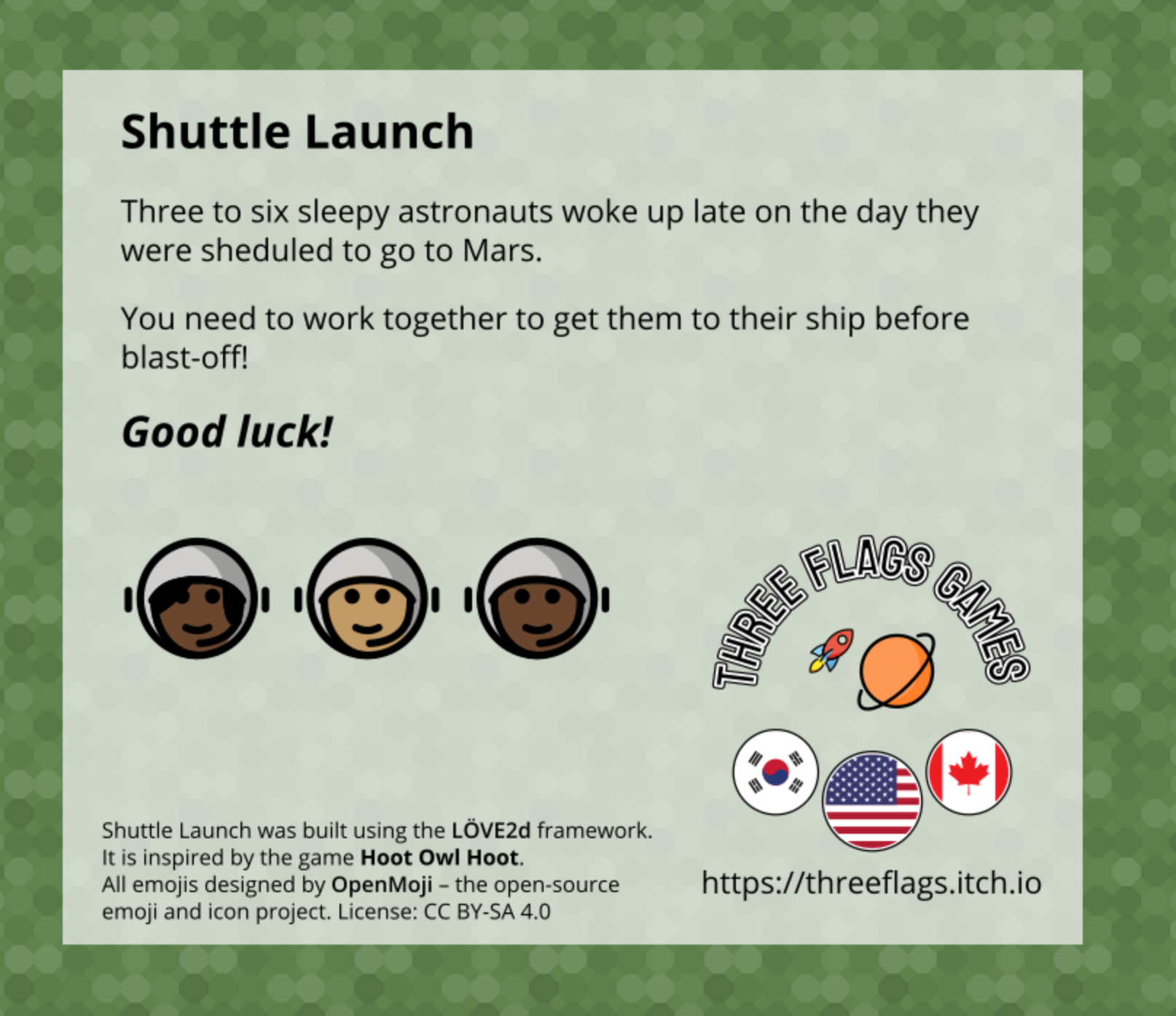 Shuttle Launch by Three Flags Games
