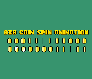 8x8 Gold Coin Spinning Animation by EverCrazy