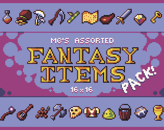 MB's Assorted Fantasy Items Pack (16 x 16 pixels) by MasterBeany