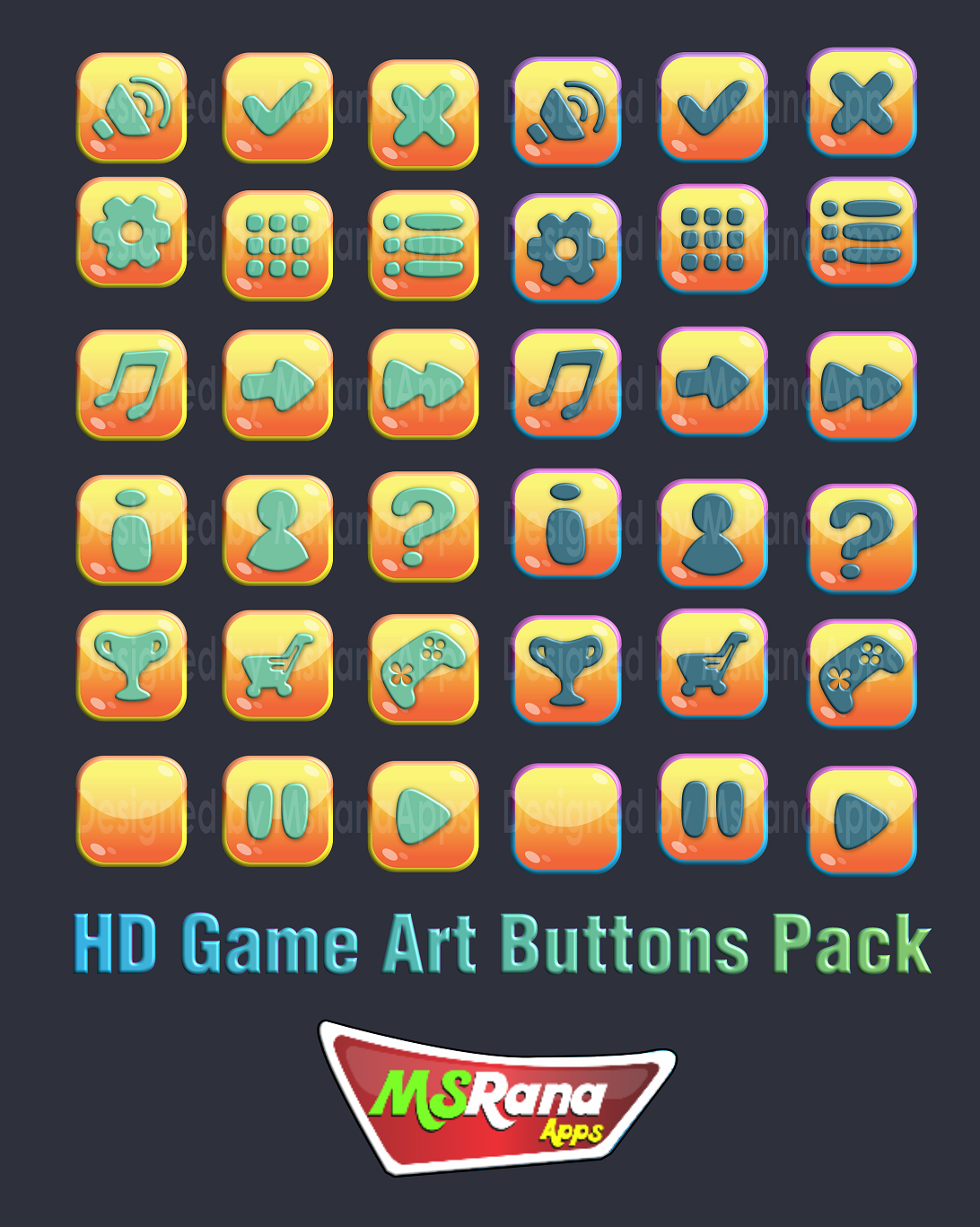 HD 3d Game Art Buttons UI for Game Developers by MsRanaApps HD 3d Game Art Buttons UI for Game Developers by MsRanaApps