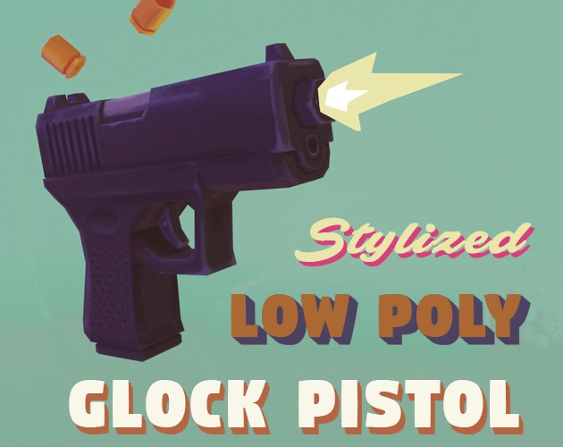 Stylized Low Poly Pistol by Groovymcgee