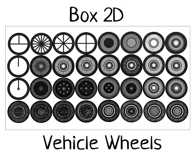 Box 2D Vehicle Wheels by 1DollarShop