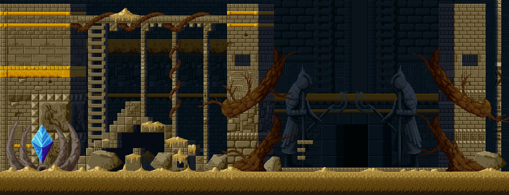 desert dungeon pixel art tile set by kentang