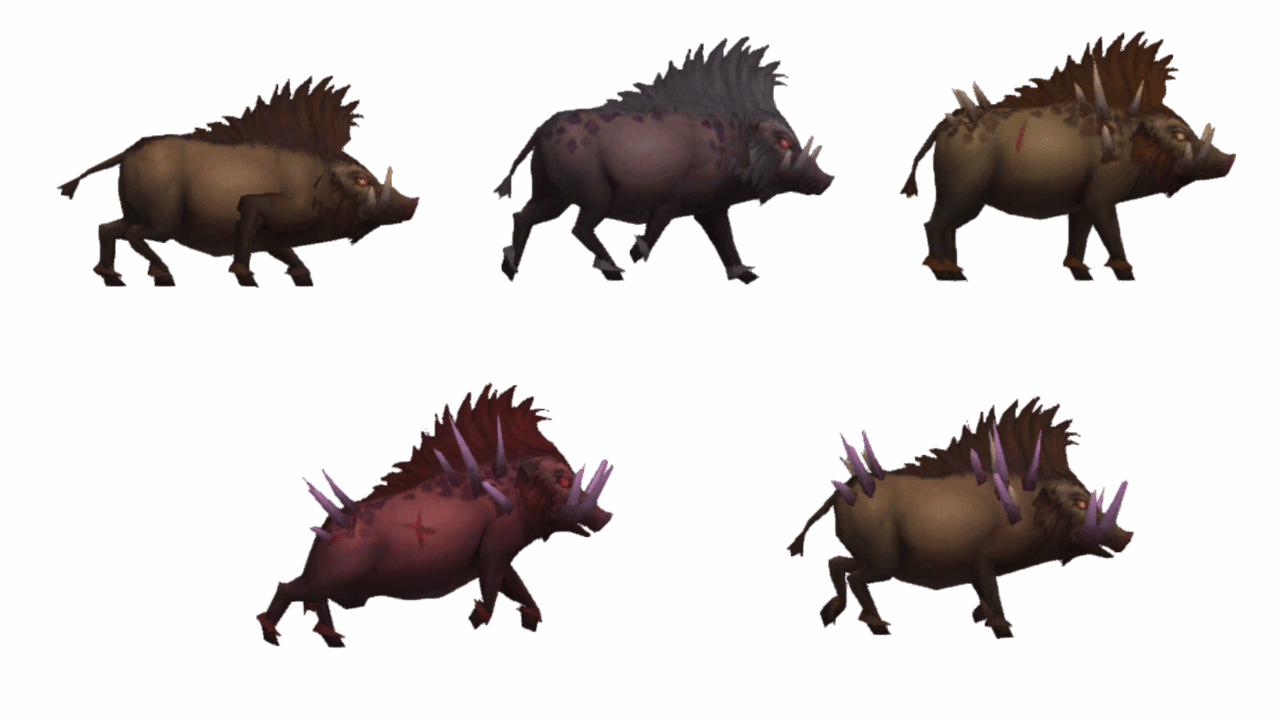 Boar Enemy 2D Sprites( 5 Types) by ManozFlash