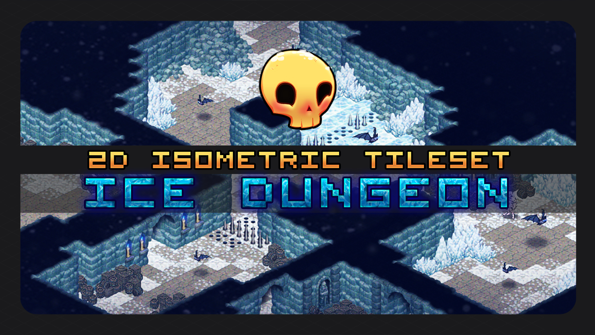 2D Isometric Tileset: Ice Dungeon by Golden Skull Art