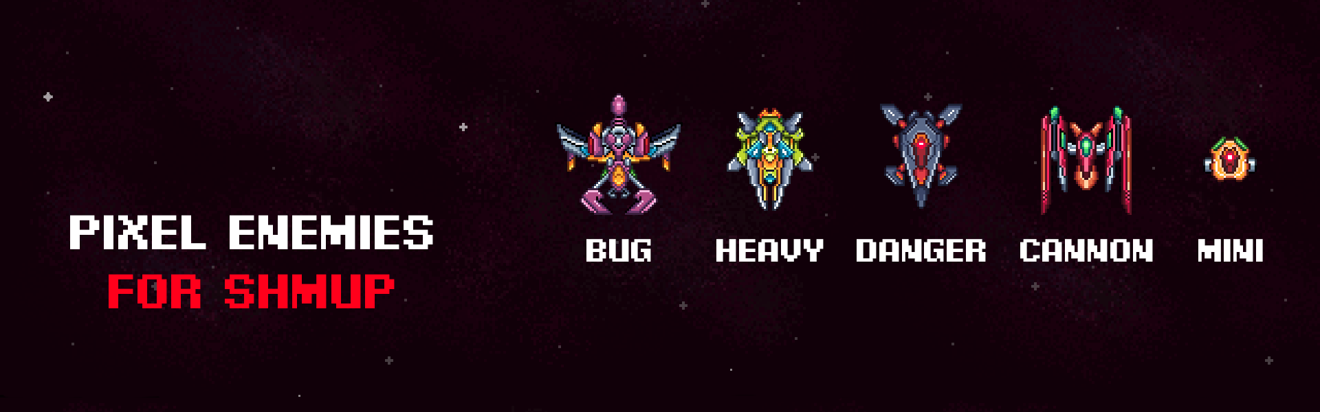 Pixel Enemies for SHMUP by DyLESTorm