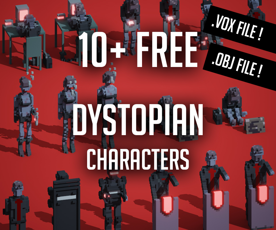 Free Voxel Dystopian Characters by monogon
