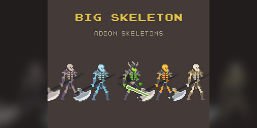 Big Skeleton Pixel Art Monsters by sanctumpixel