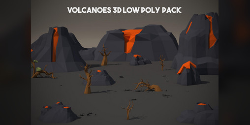 Volcanoes 3D Low Poly Pack by Free Game Assets (GUI, Sprite, Tilesets)