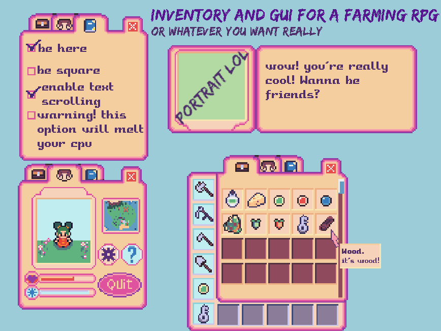 Farming RPG GUI by lunar-glitch
