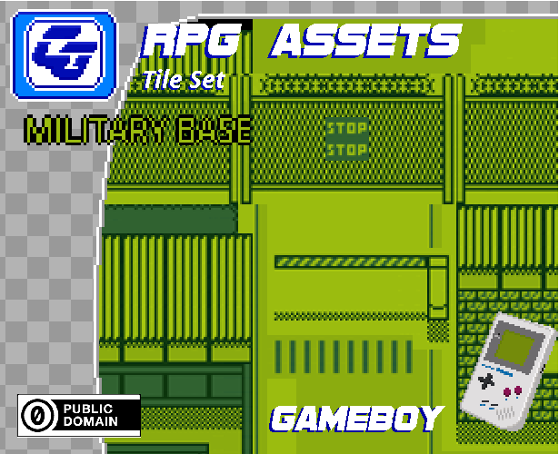 RPG Assets Tile Set 'Military Base' Gameboy by chasersgaming