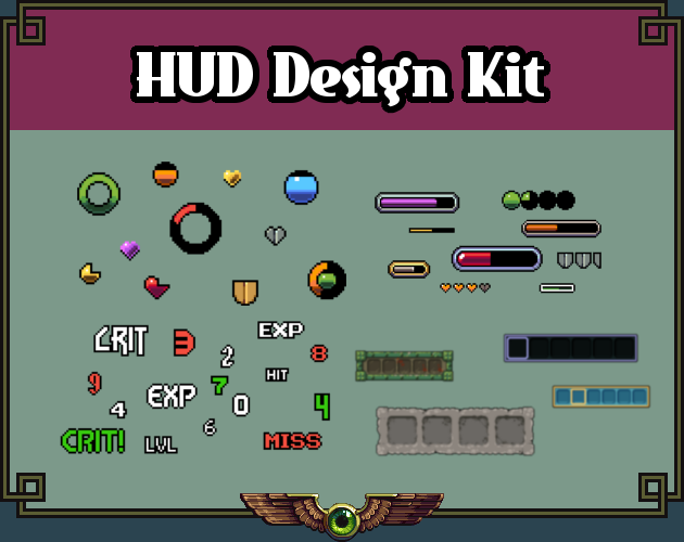 Pixel Menu GUI HUD Health & Bars by Thomas Feichtmeir "Cyangmou"