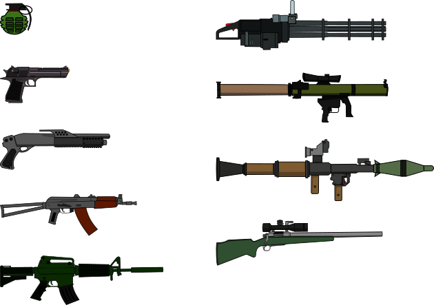2D weapons pack by skoggar