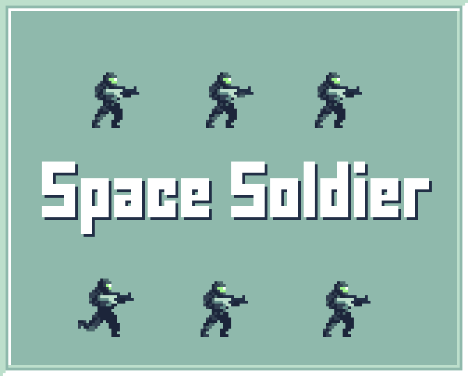 Pixel Art Space Soldier by Jesse Eisenbart