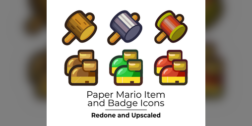 Paper Mario Item and Badge Icons Redone by LadyLuck