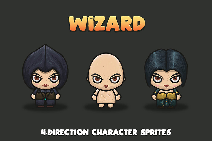 Wizard 4-Direction Sprites by Free Game Assets (GUI, Sprite, Tilesets)