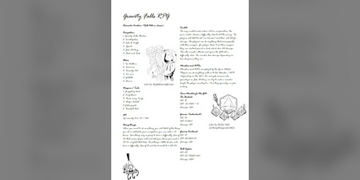 Gravity Falls 1 page RPG by Chocapic360