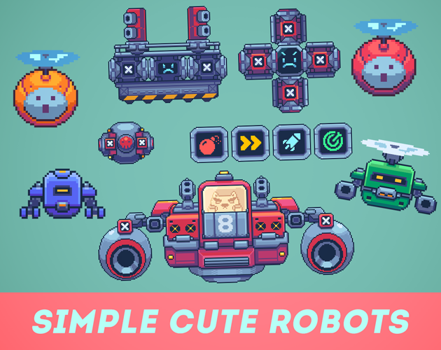 Simple Cute Robots Pack by aztrakatze